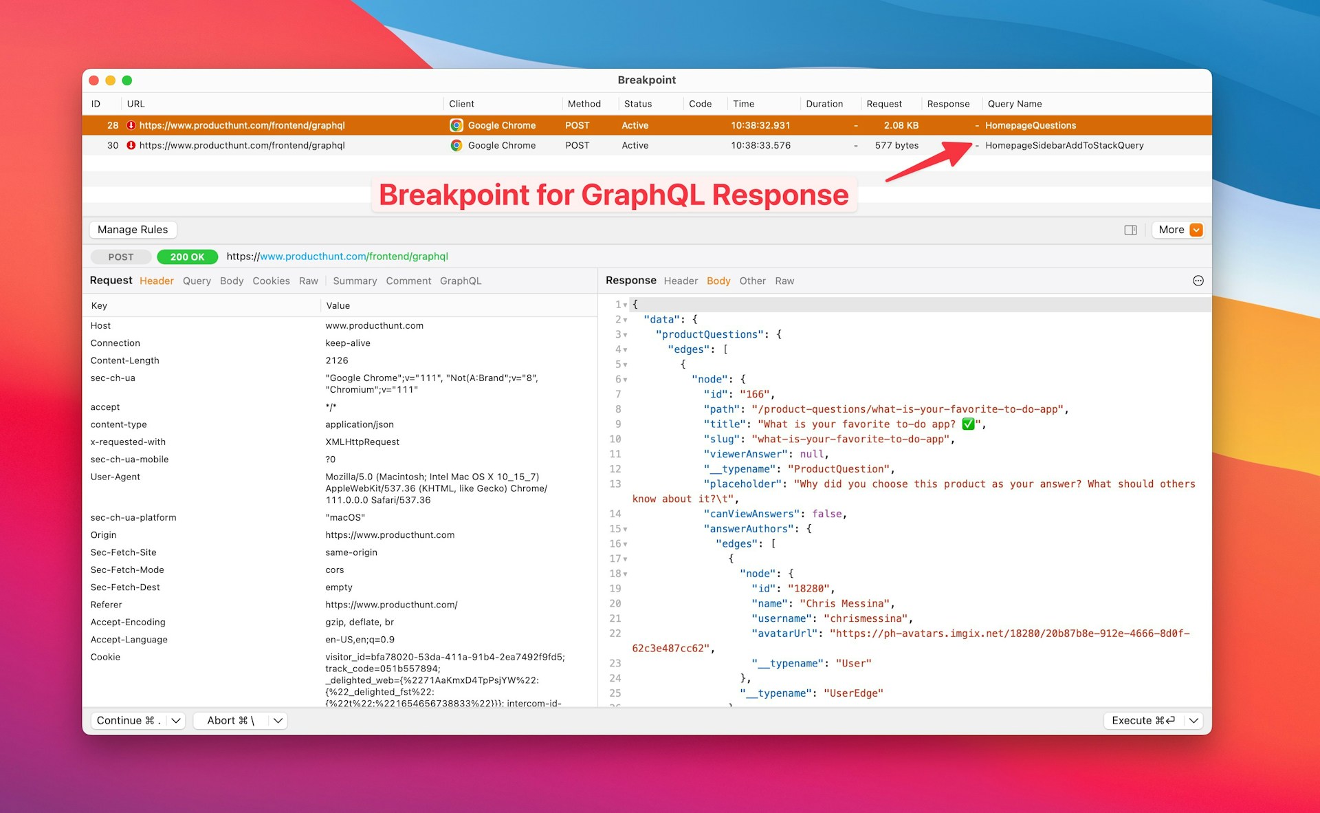 Manipulate Graphql Request With Breakpoint Tool · Proxyman 
