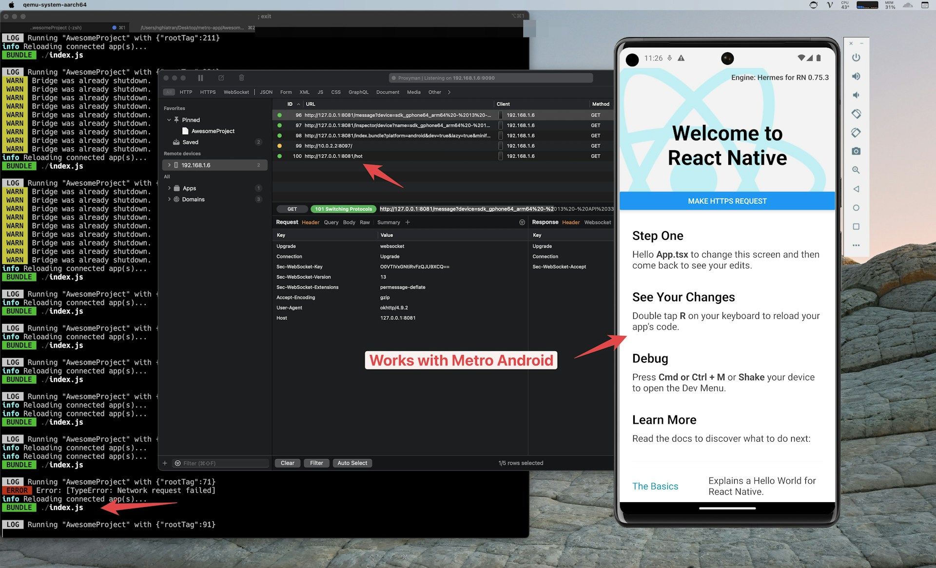 Unable to load script. Make sure you are either running Metro or that your bundle index.android ...